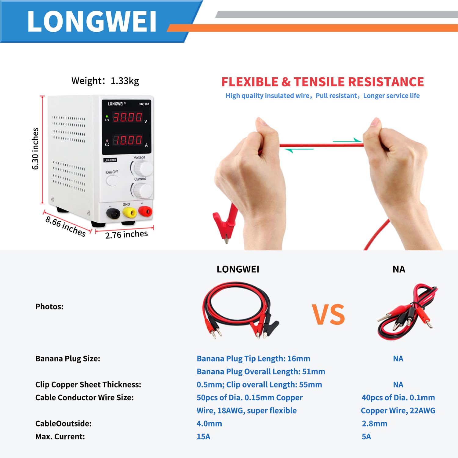 Snapklik.com : LONGWEI DC Power Supply Variable 30V 10A, 4-Digital LED ...