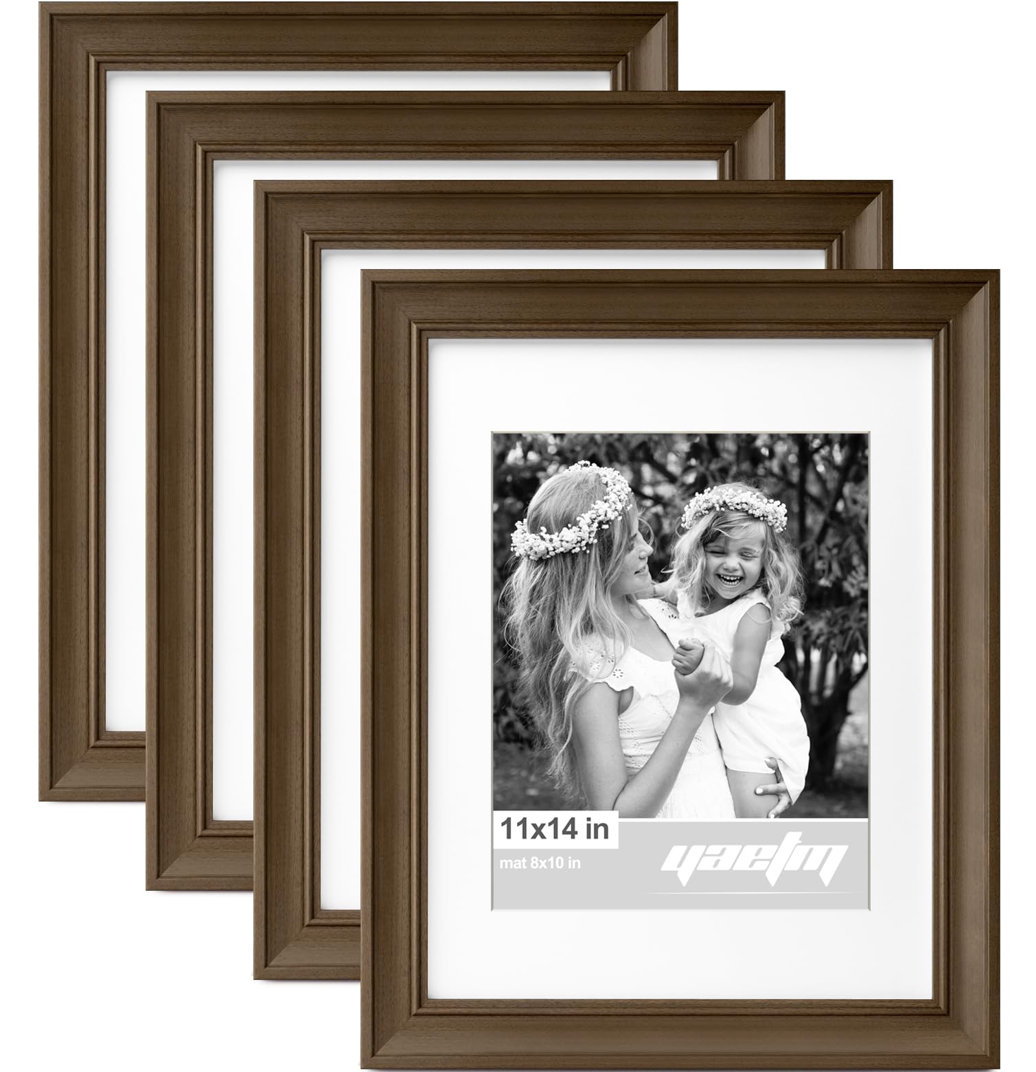 Amazon.com - Yaetm 11x14 Picture Frame with Mat for 8x10 Set of 4, 1.4 ...