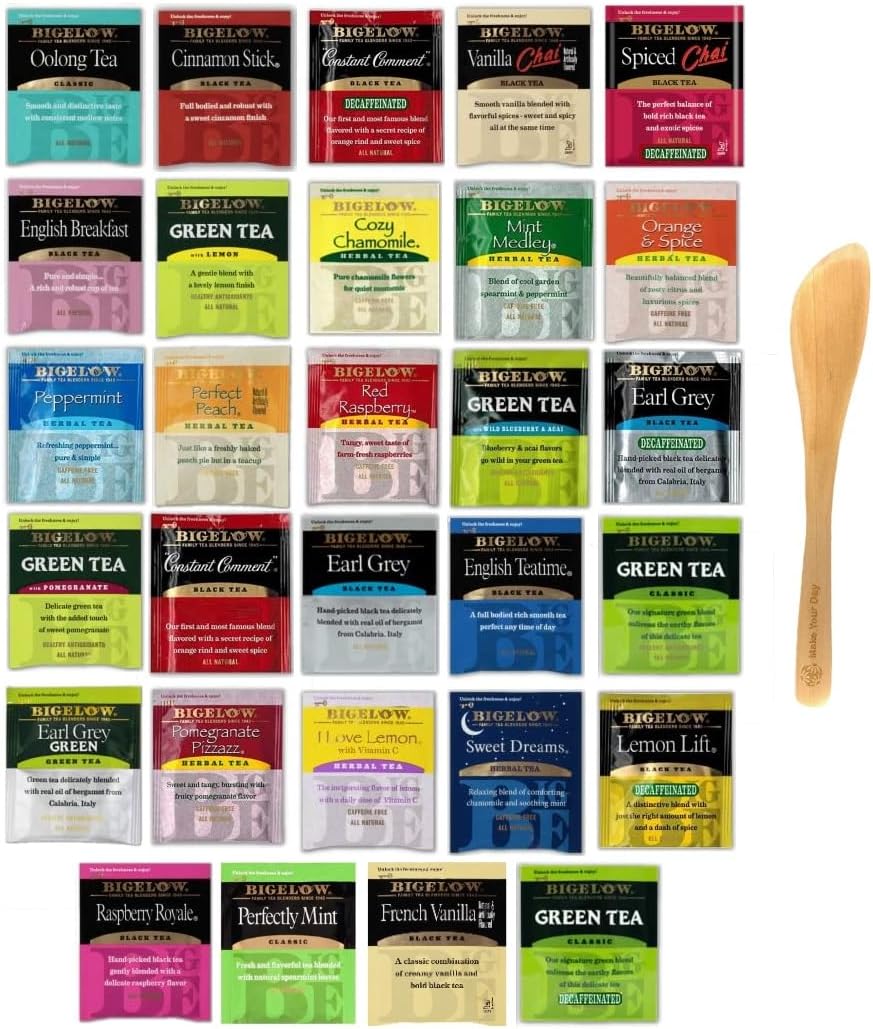 Amazon.com : Tea Bag Sampler Variety Pack, Black, Green, Herbal ...