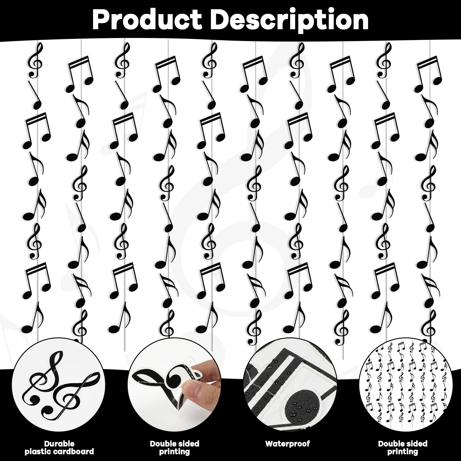 Snapklik.com : 12 PCS Musical Note Banners Music Themed Party ...