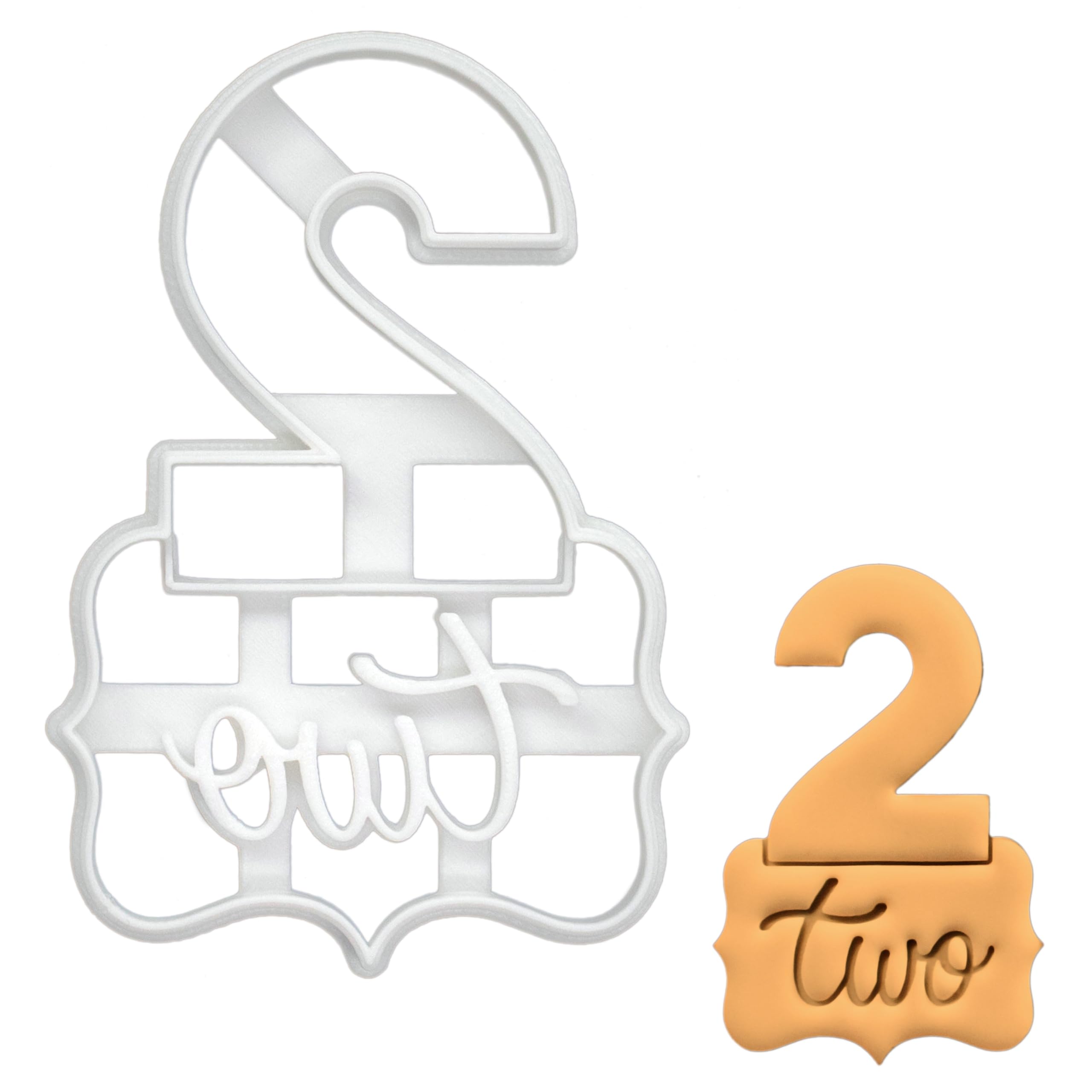 Amazon.com: BAKERLOGY Number Two Cookie Cutter - Detailed Biscuit ...
