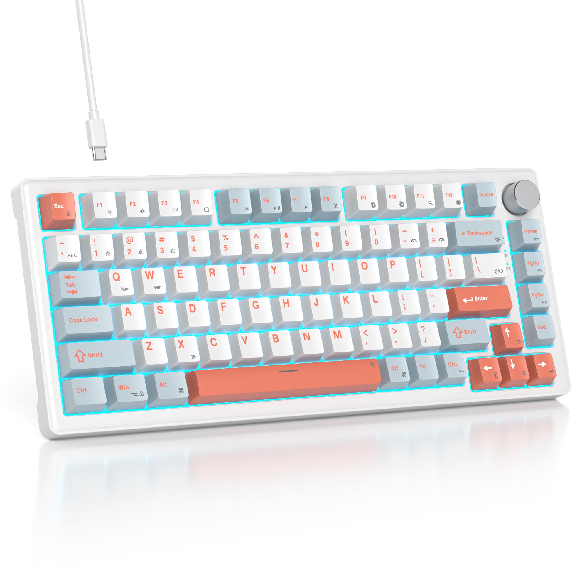 SOLIDEE Mechanical keyboard wired 75 percent,Hot Swappable Keyboard ...