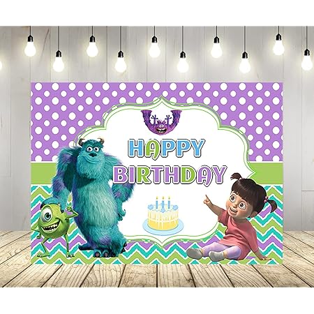Amazon.com : Monster Inc Backdrop for Birthday Party Supplies Monster ...