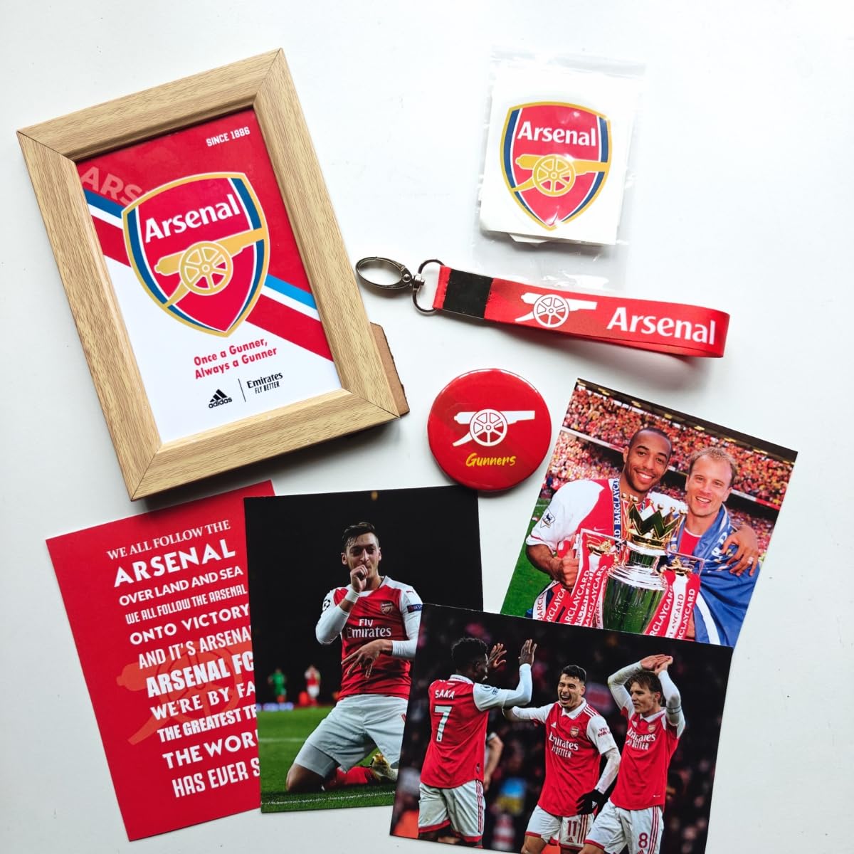 TenorArts Arsenal Gift Box Merchandise for Fans - 5x7 Inches Laminated ...