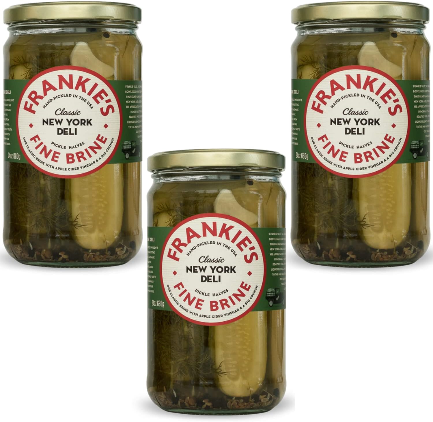 Amazon.com : Frankie's Fine Brine 3 Jar Classic New York NY Deli Pickle ...