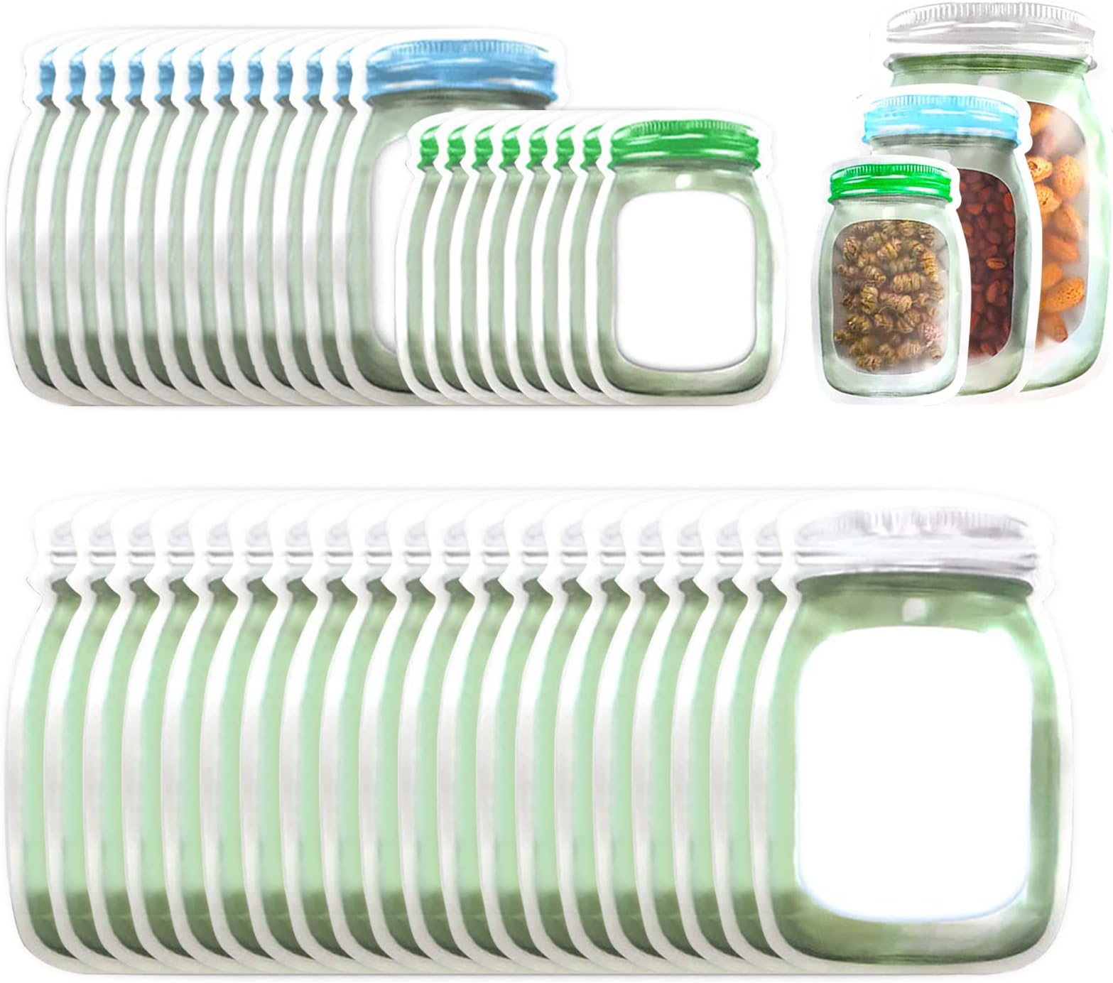 Amazon.com: Mason Jar Bottles Bags, Reusable Food Saver Storage Bags ...