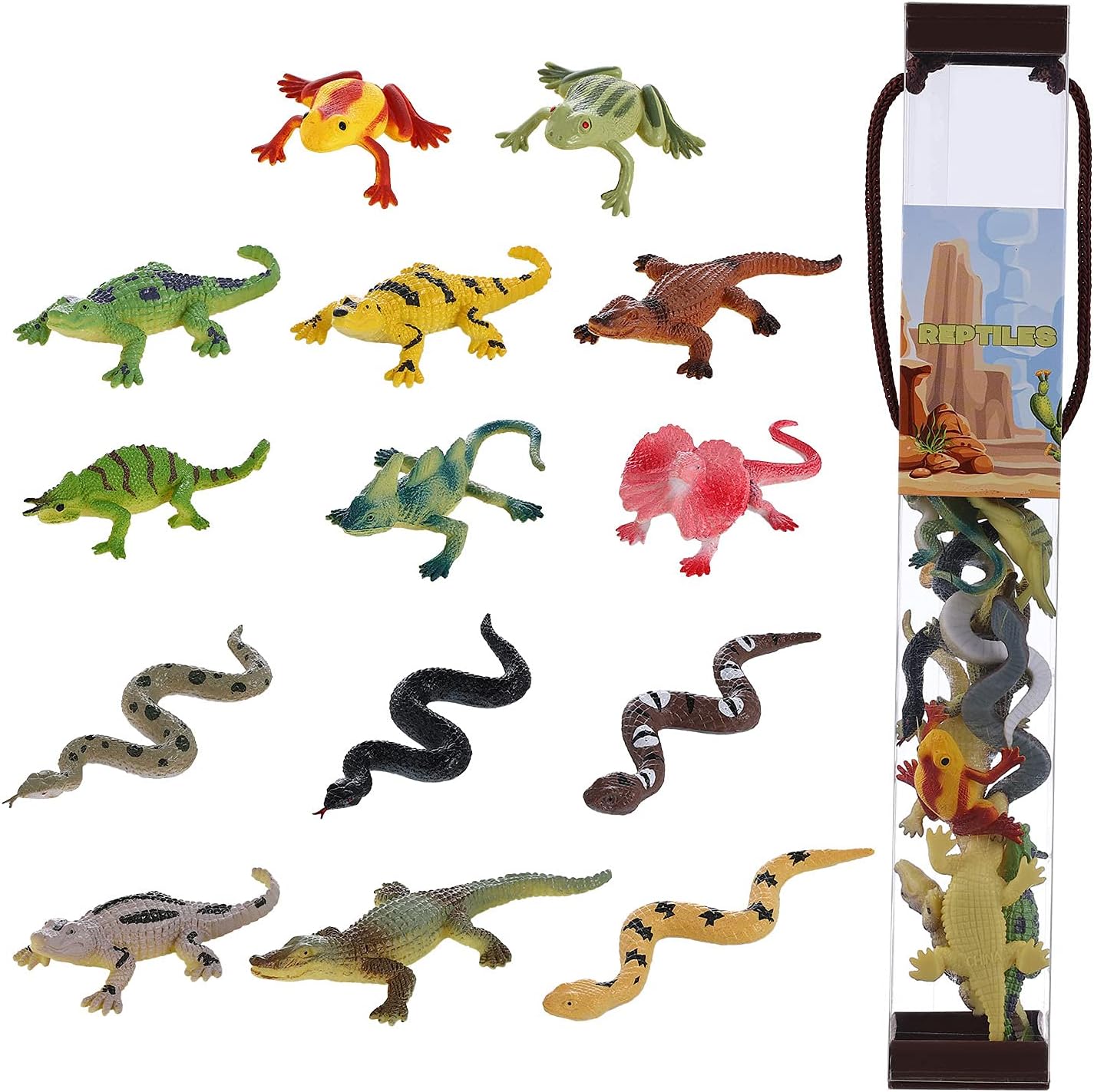 JOKFEICE Animal Figures 14 pcs Realistic Plastic Reptiles Animals ...