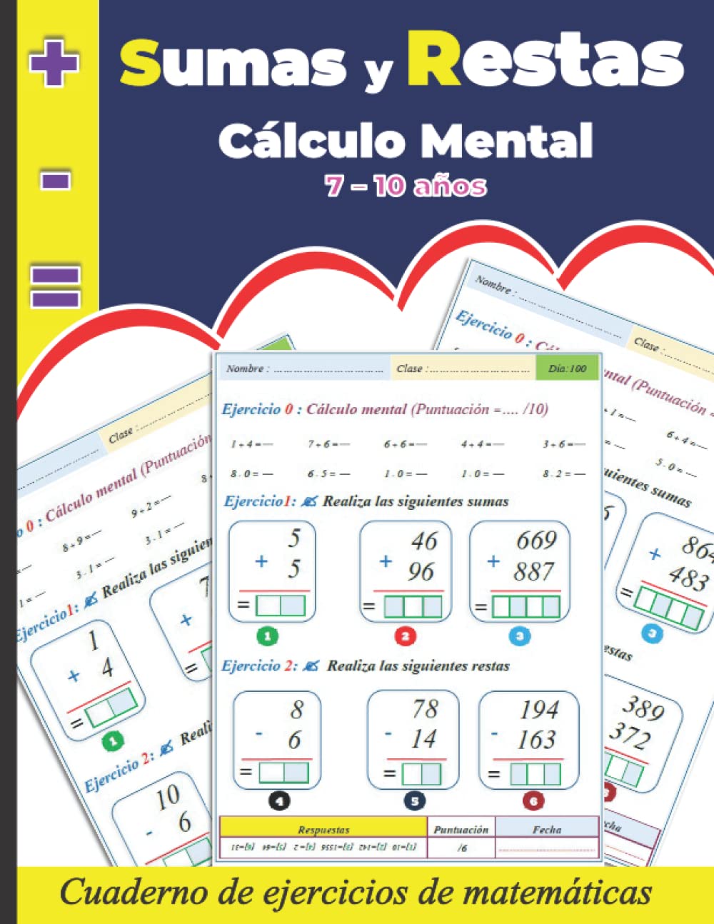 Sumas y Restas para niños de 7 a 10 años | Cálculo mental: Cuaderno de ...