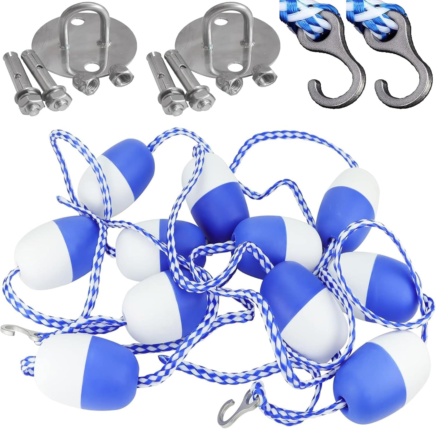 Amazon.com: TUOYIBO White and Blue Pool Floats Inground Pool Divider ...