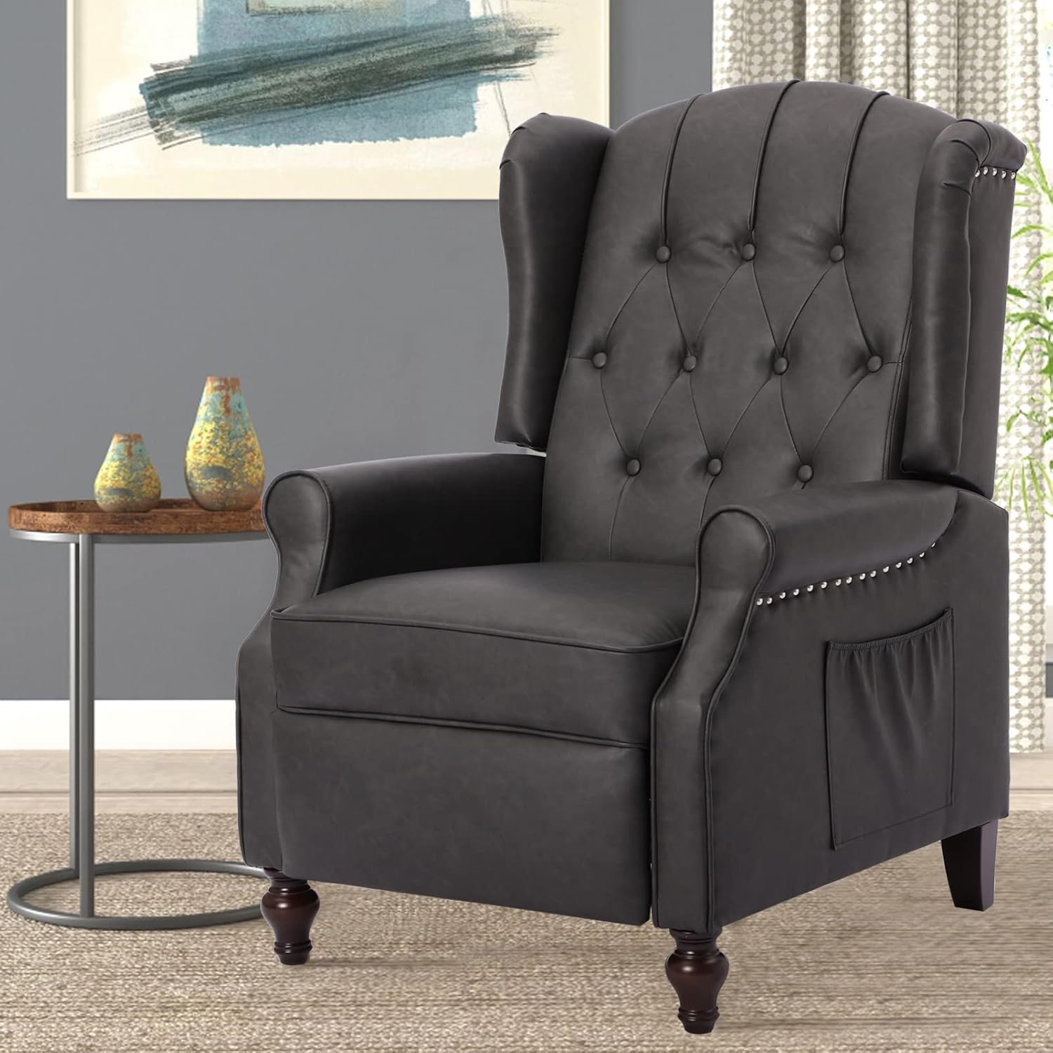 Amazon.com: Wingback Chair, Tufted Accent Chairs for Living Room ...
