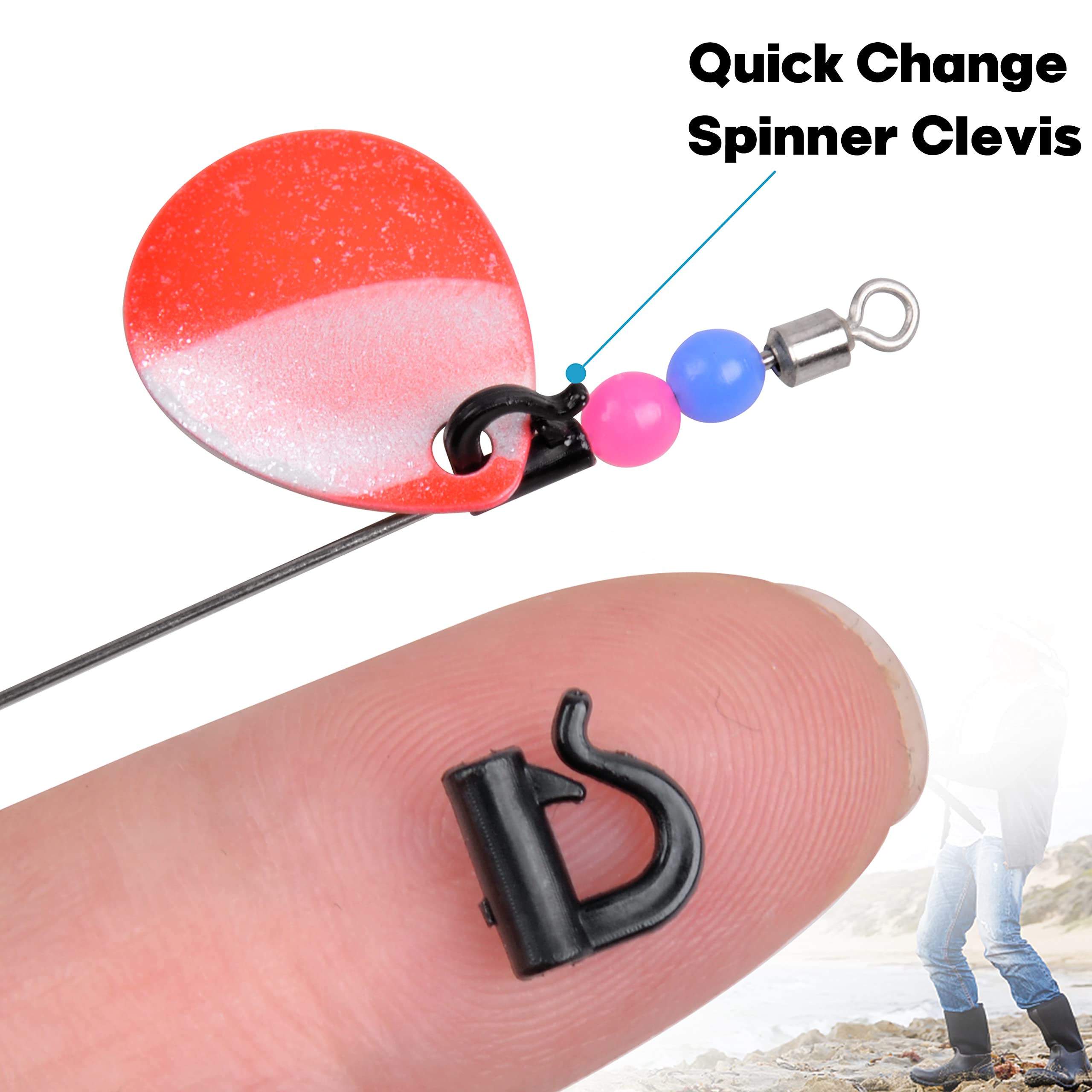 Snapklik.com : Quick Change Spinner Clevis - 100pcs Fishing Plastic ...