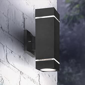 ASD 2 Light Square Outdoor Wall Light Fixture | 120W E26 Bulb Socket ...