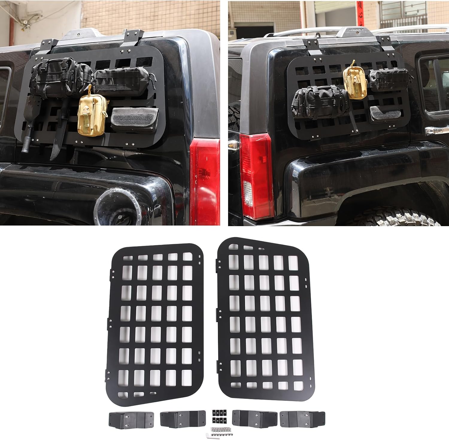 Amazon.com: PIUGILH Rear Window Storage Molle Panel Kit for Hummer H3 ...