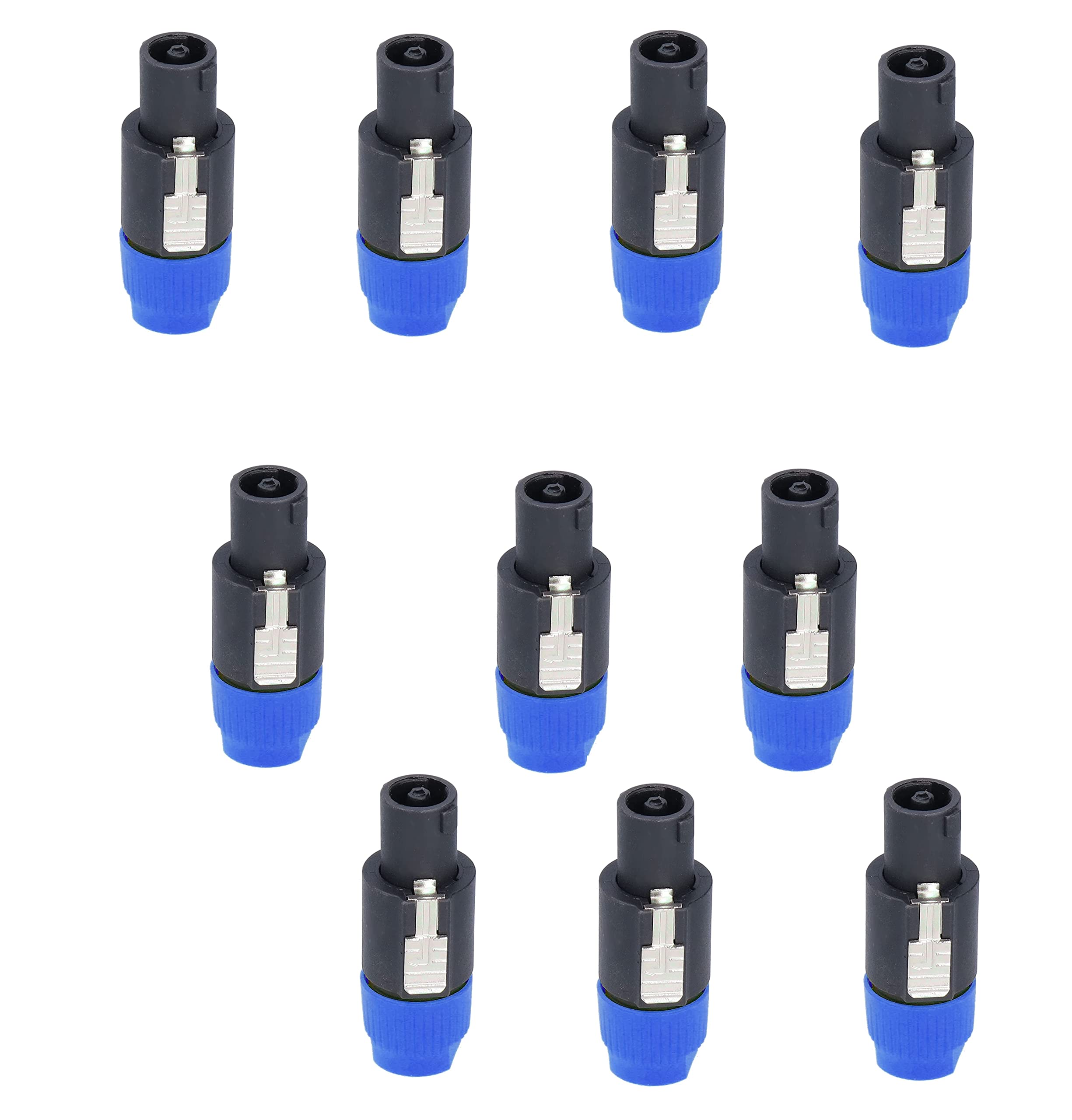 fdealz® [ 10 Pieces ] 4 Pole Speaker Plug, Chuck Stress Release Twist ...