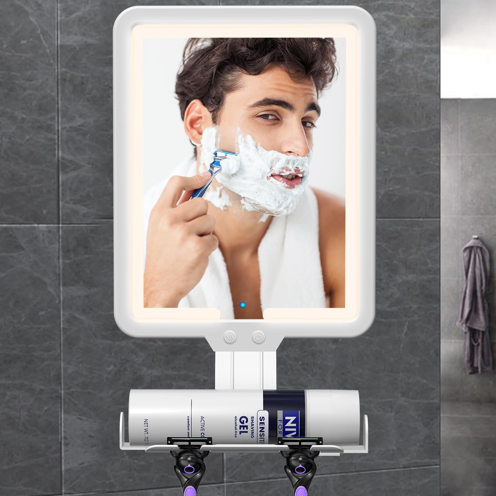 Toilettree Products Deluxe Led Fogless Shower Mirror at Pete Otter blog