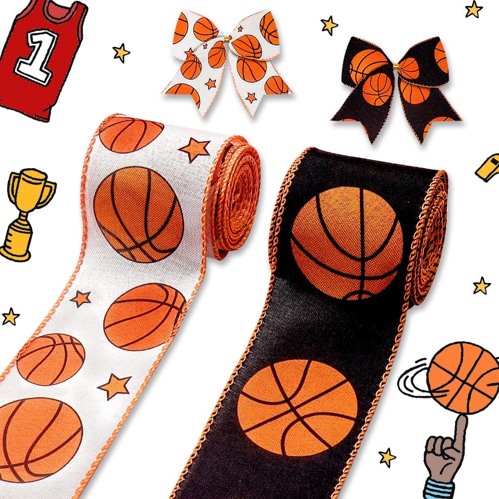 Amazon.com: Glodecart 6 Rolls Basketball Ribbon for Wrapping Gifts ...