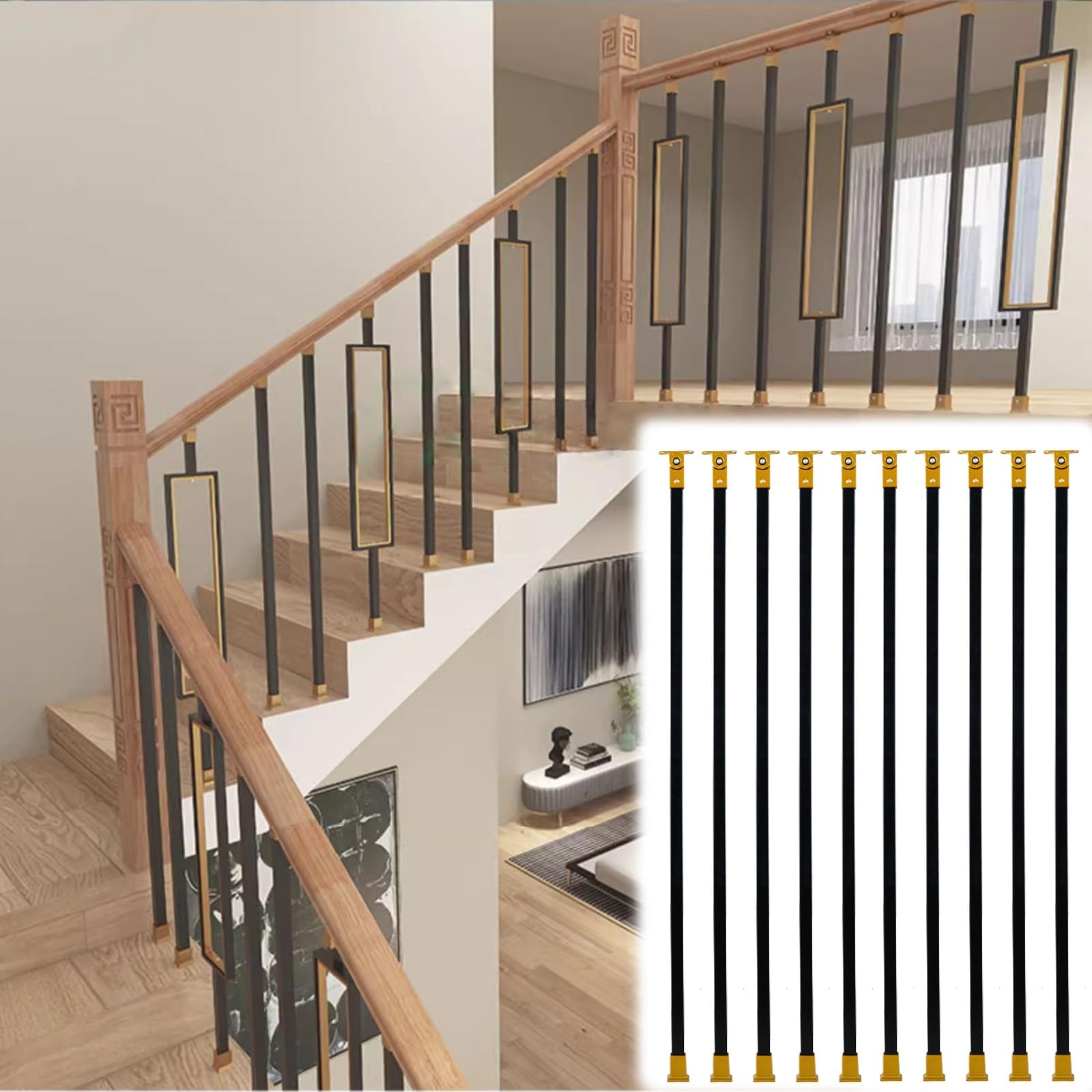 Amazon.com: Metal Balusters Spindle for Indoor Stairs/ Deck Railing, 37 ...