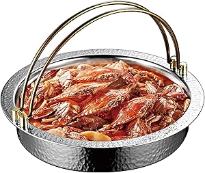 Amazon.com: HMWOKPOT 304 Stainless Steel Sukiyaki Tetsu Nabe Pot with ...