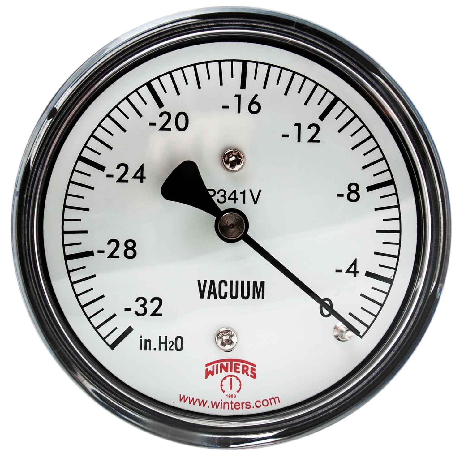 Winters PLP Series Steel Low Pressure Gauge with Brass Internals, 0-32 ...