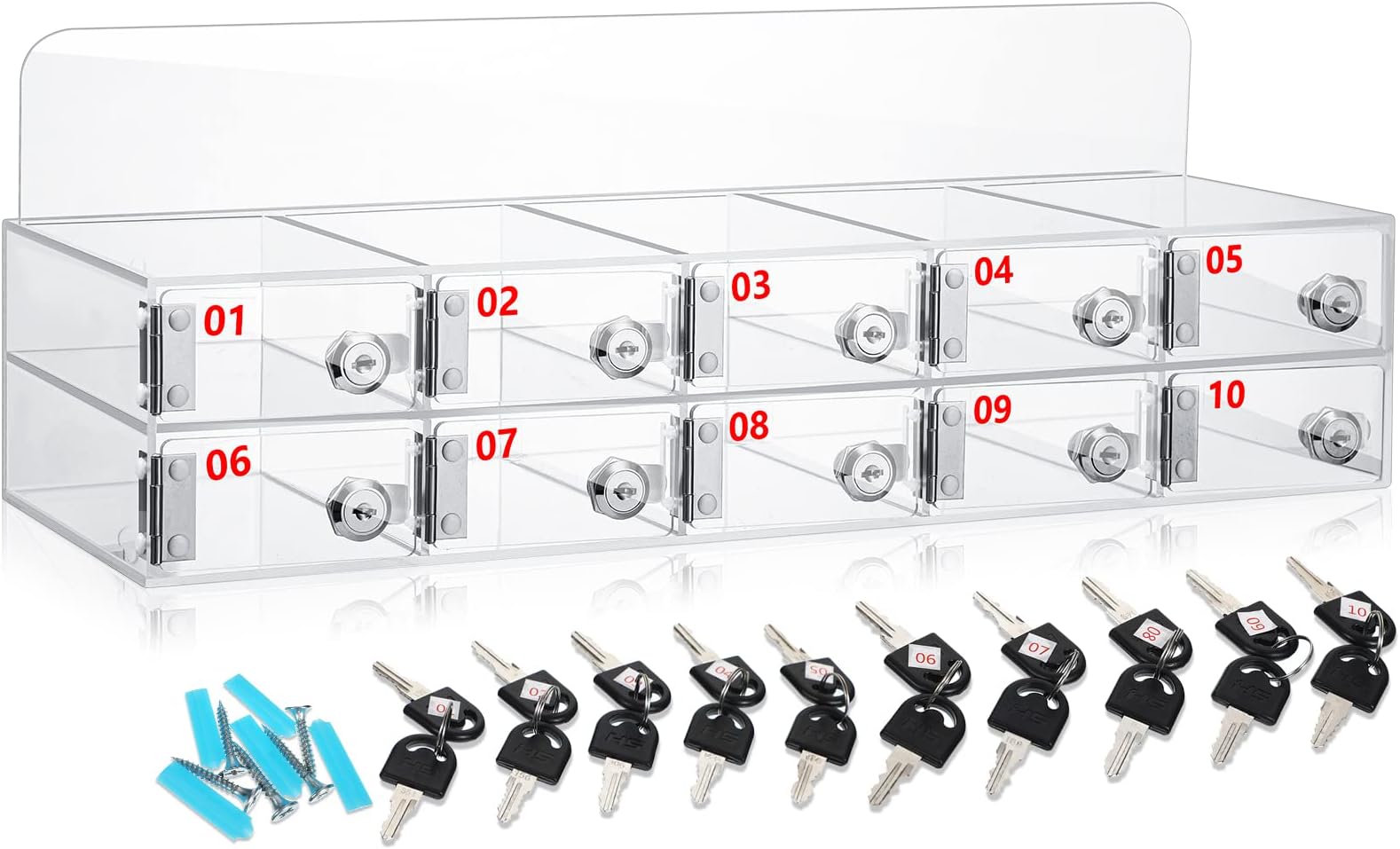 Amazon.com : Threan 10 Slots Cell Phone Locker Box for Classroom with ...