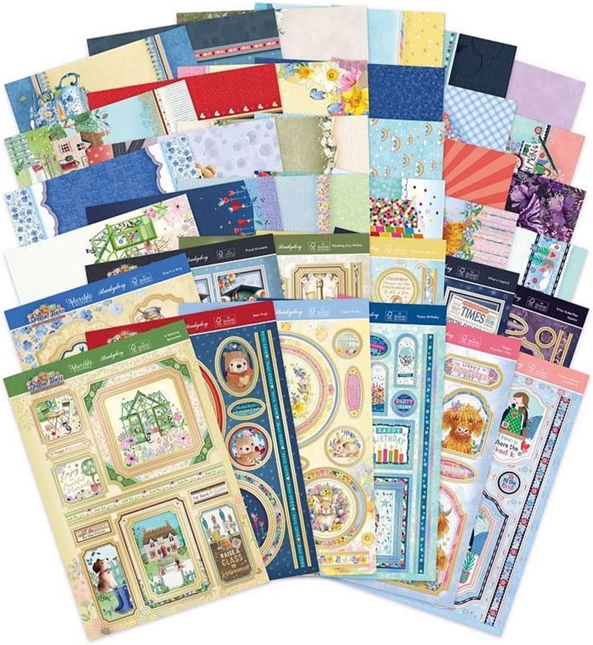 Hunkydory - 12 x 300gsm & 350gsm A4 Foiled & Die-Cut Topper & Cardstock ...