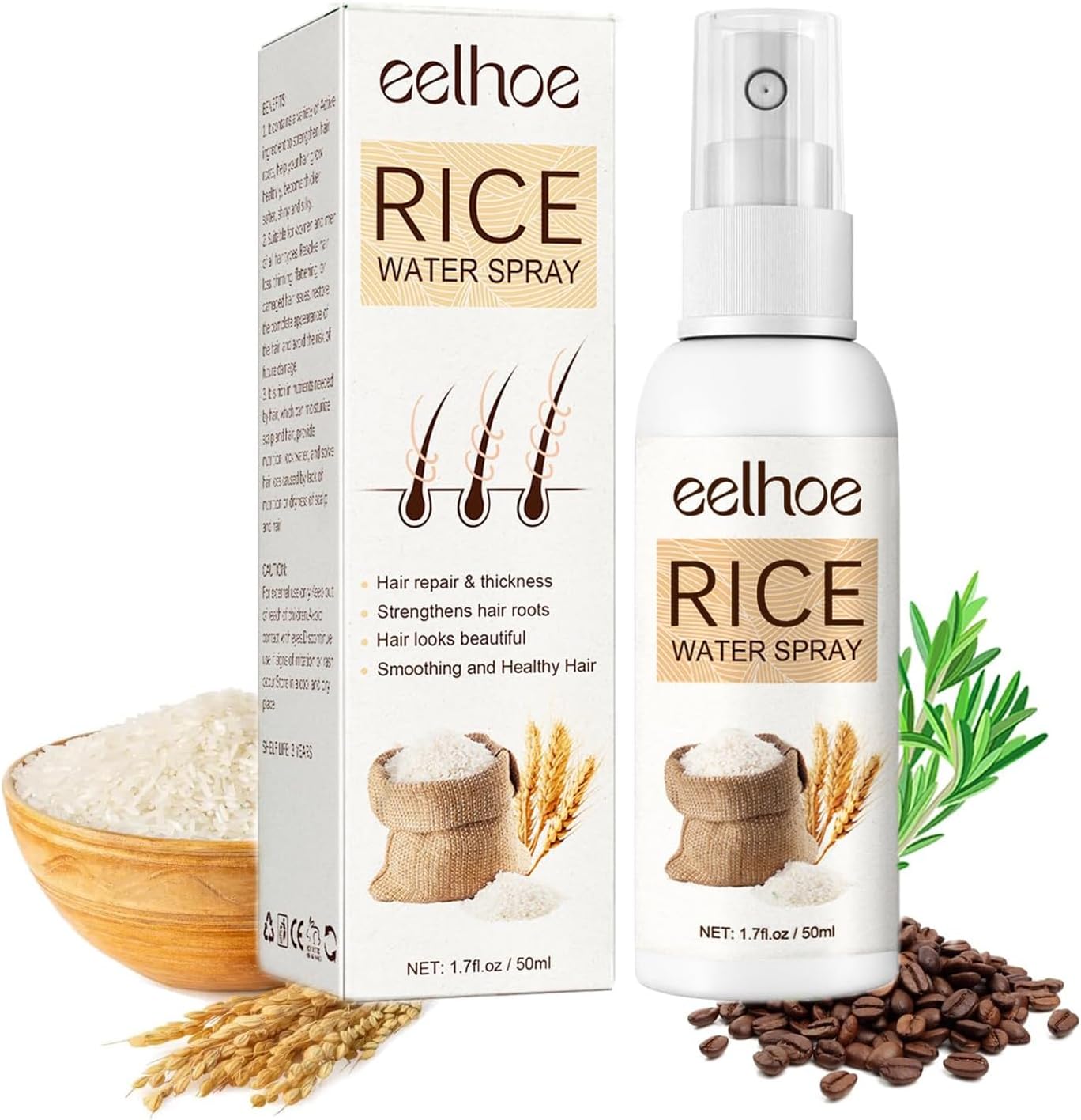 Amazon.com : Rice Water for Hair Growth, Hair Growth Serum Women, Rice ...