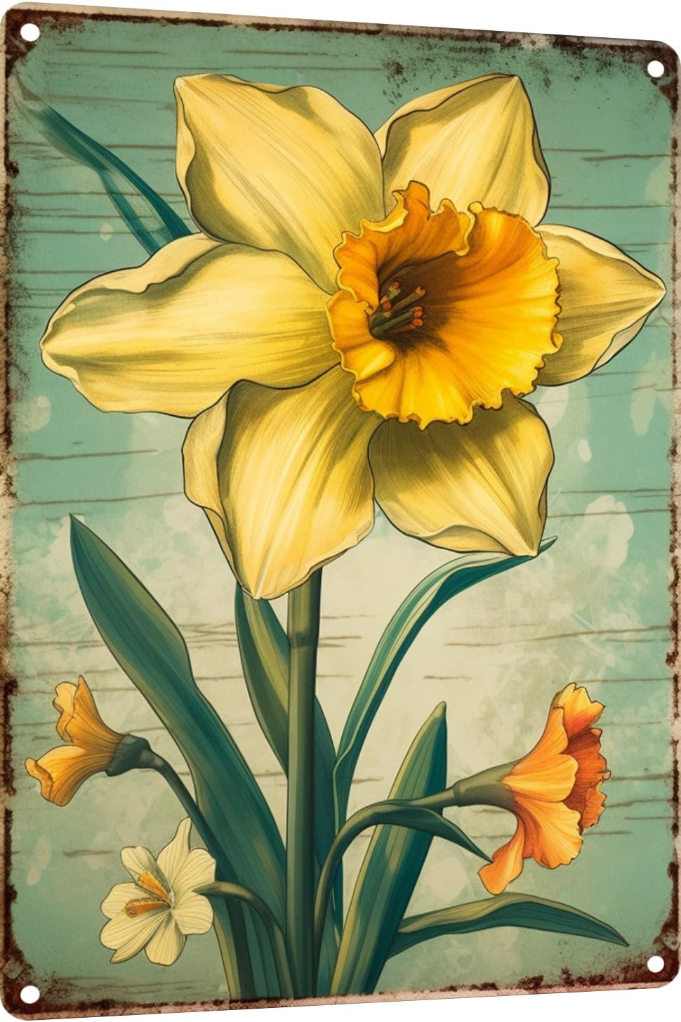 Amazon.com: TopPacific 12x8 inches Daffodil Farmhouse Metal Tin Sign ...