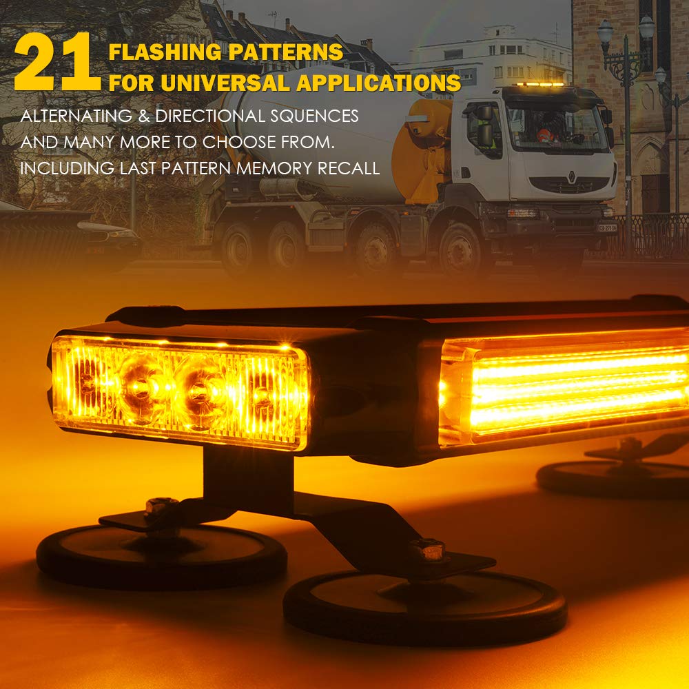 Snapklik.com : Amber COB LED Rooftop Strobe Flashing Light Bar Double ...