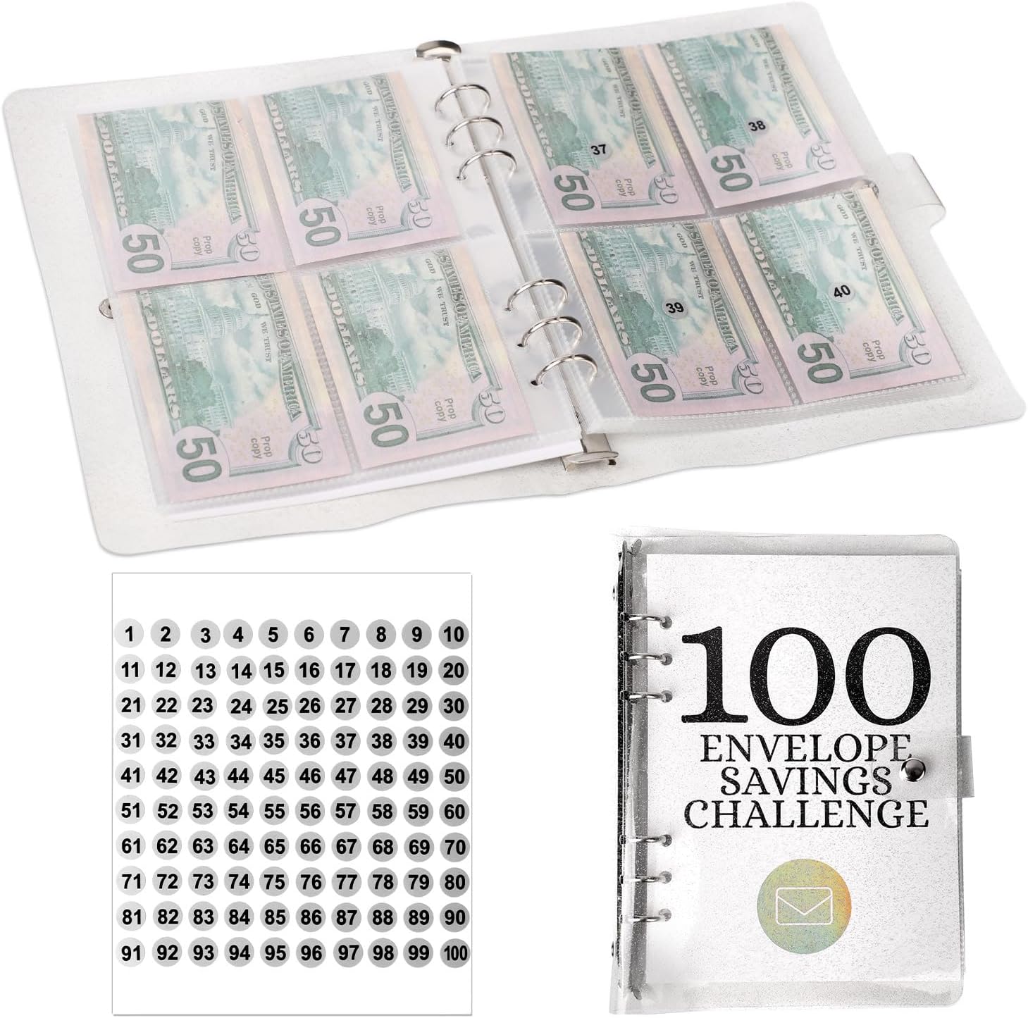 100 Envelope Challenge Binder, Money Saving Binder Budget Planning 100 ...