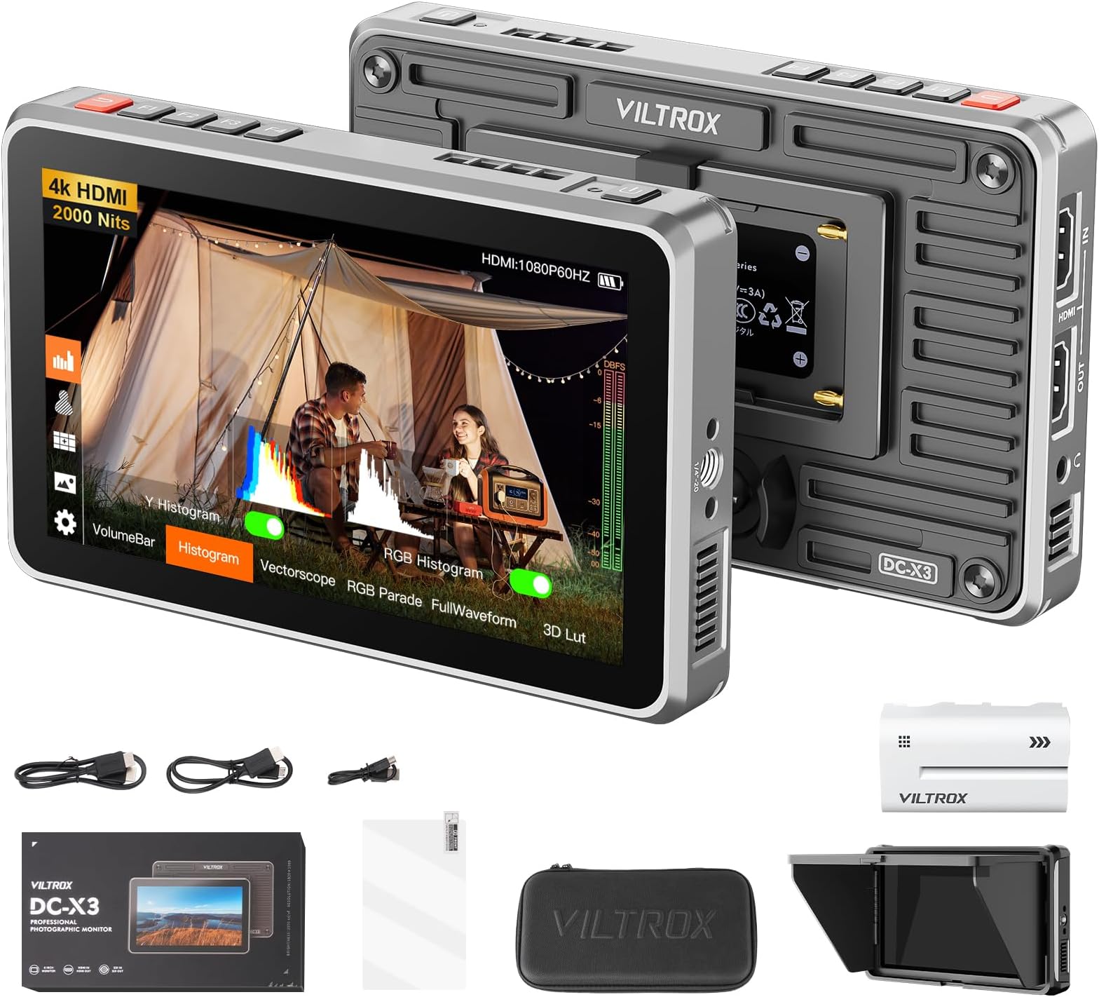 Amazon.com : VILTROX DC-X3 Touchscreen Camera Field Monitor,4K HDMI in ...