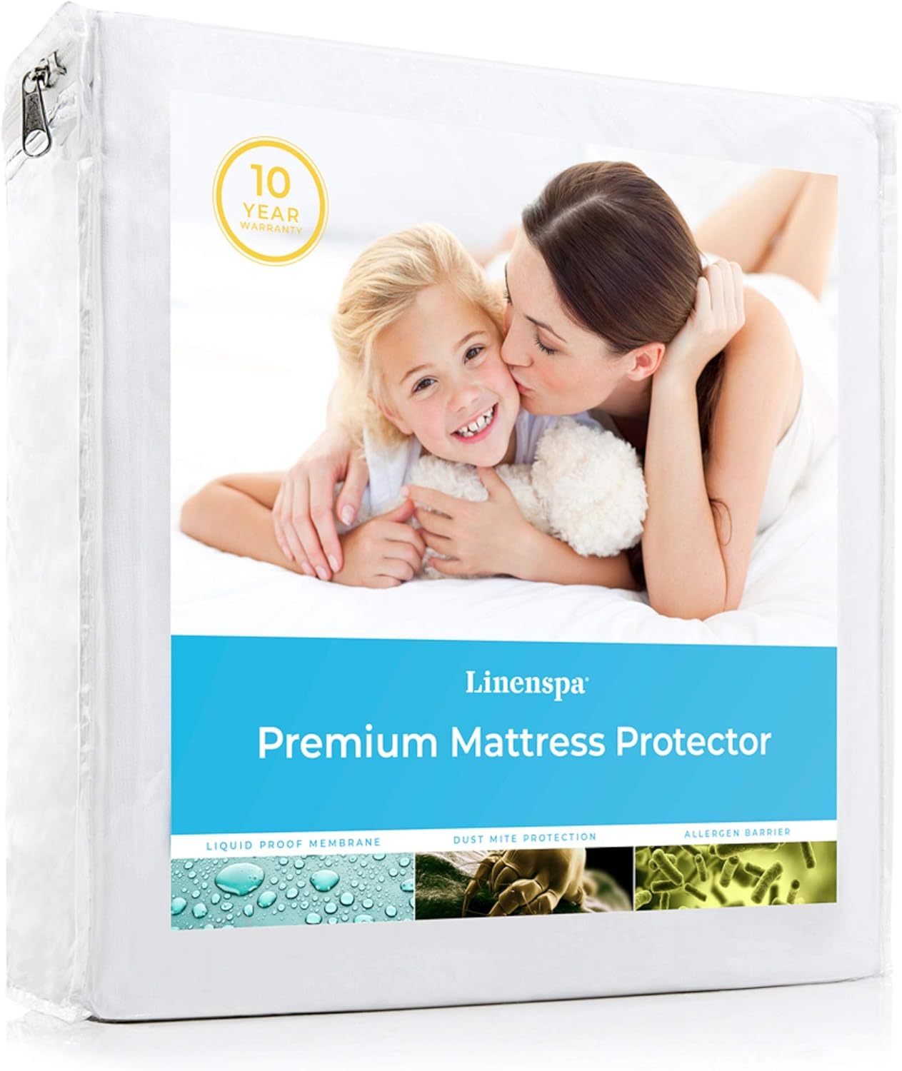 Amazon.com: Linenspa Pillow Protector,Waterproof-Hypoallergenic-Vinyl ...