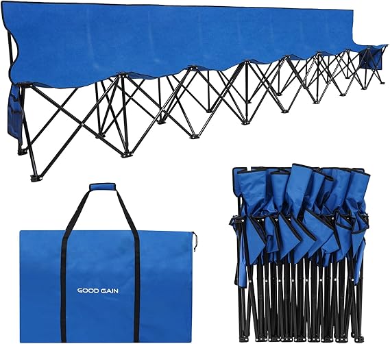 Amazon.com : G GOOD GAIN Portable Soccer Bench - Team Bench Soccer 8 ...