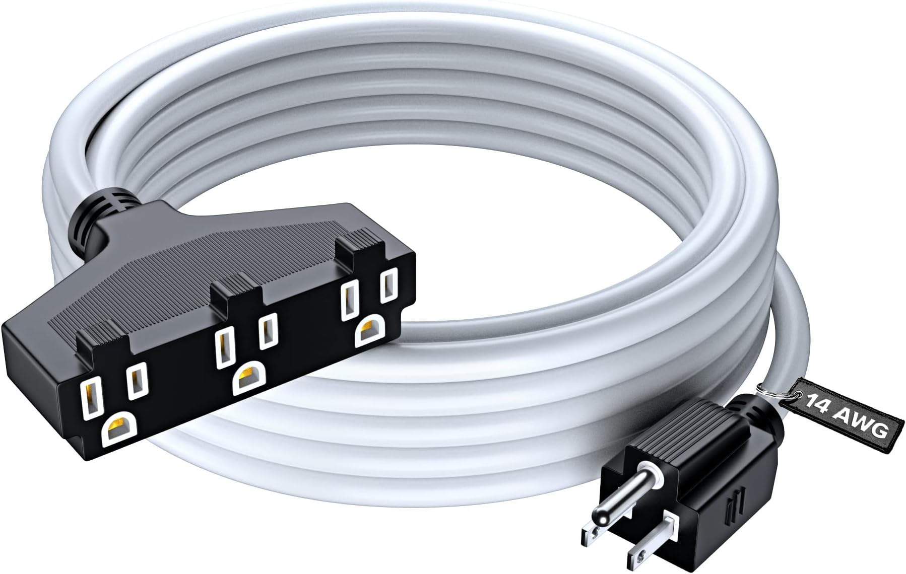 Amazon.com: Go Green Power Inc. 20ft Household Extension Cord, White, 3 ...