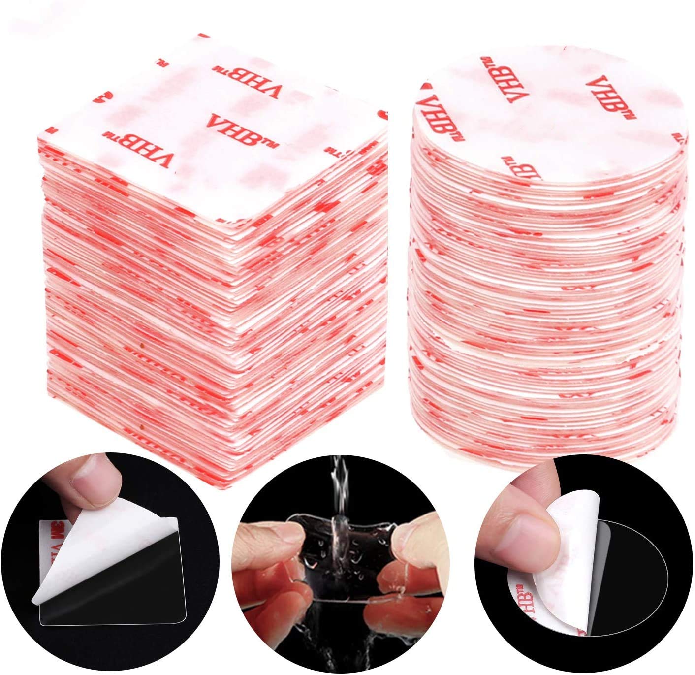 JUYOO 120PCS Double Sided Sticky Pads - Strong Double Sided Tape Clear ...