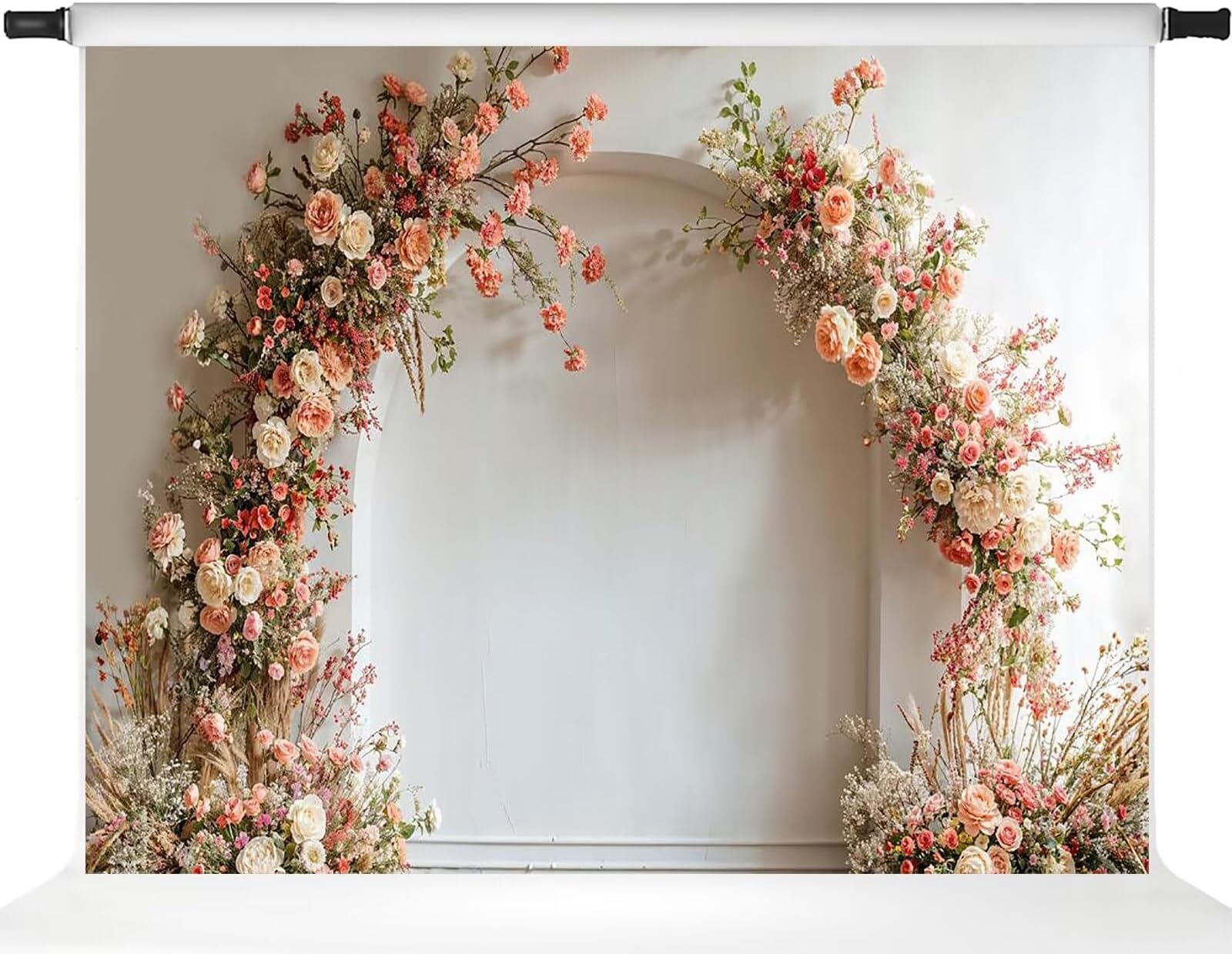 Amazon.com : Kate Wedding Photography Backdrop Floral Arched Wall Photo ...