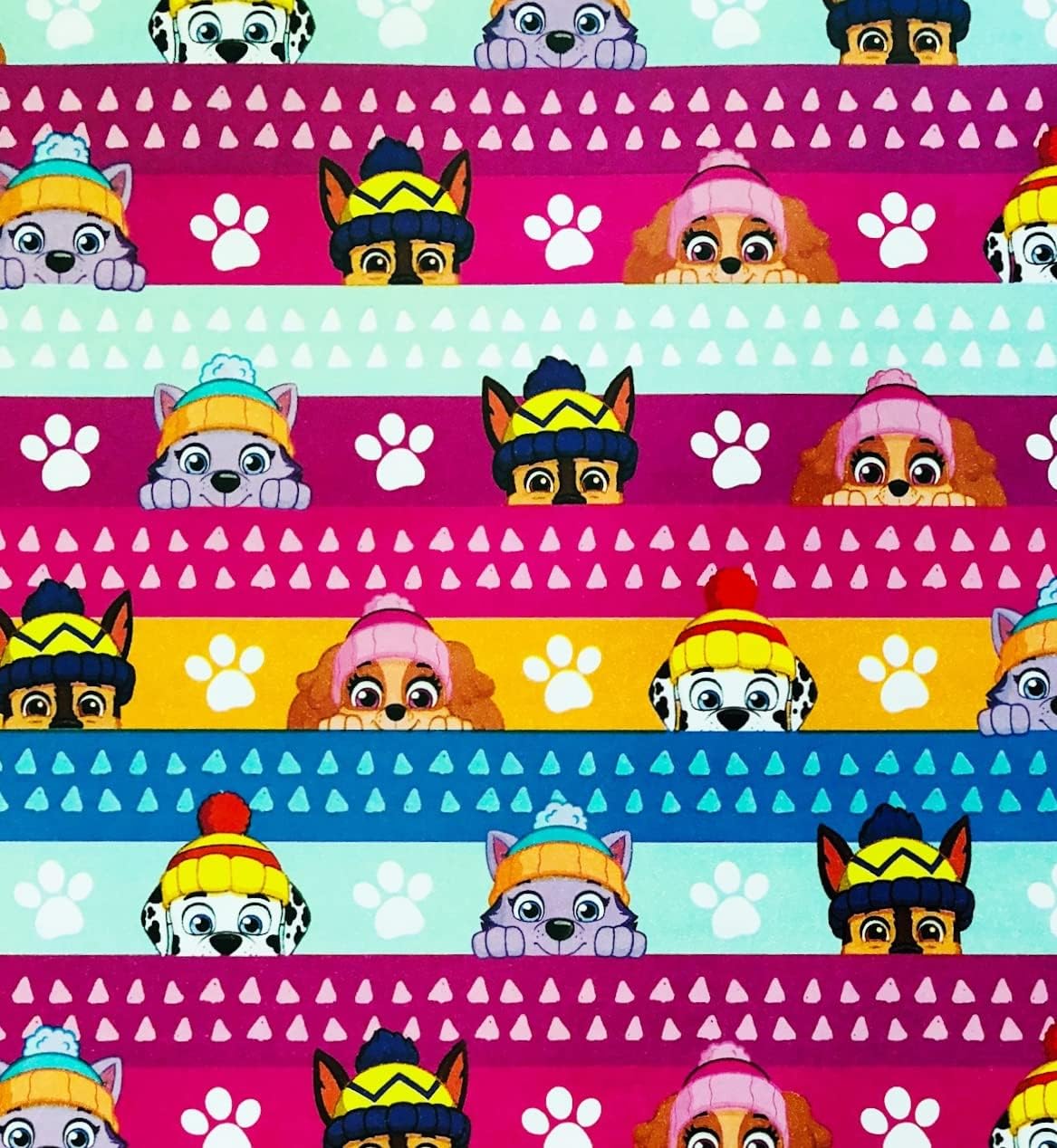 Amazon.com: Designware 50 Square Feet - Paw Prints Patrol on Colorful ...
