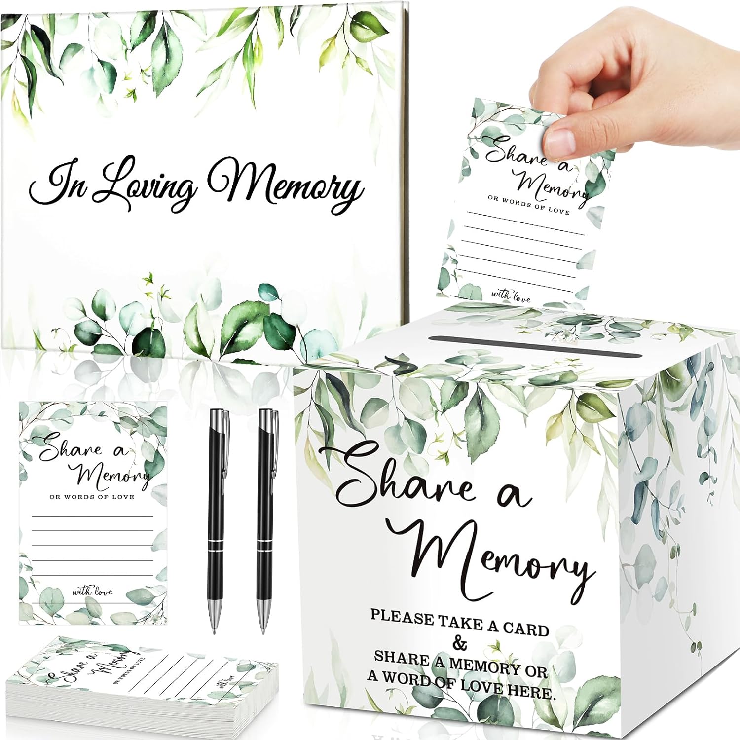 Amazon.com: Harloon 54 Pcs Funeral Guest Book Set Memorial Guest Book ...