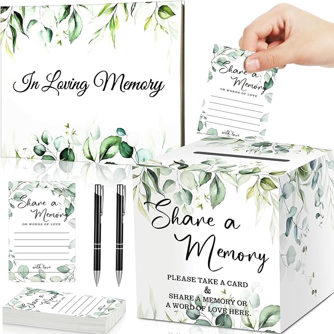 Amazon.com: Harloon 54 Pcs Funeral Guest Book Set Memorial Guest Book ...