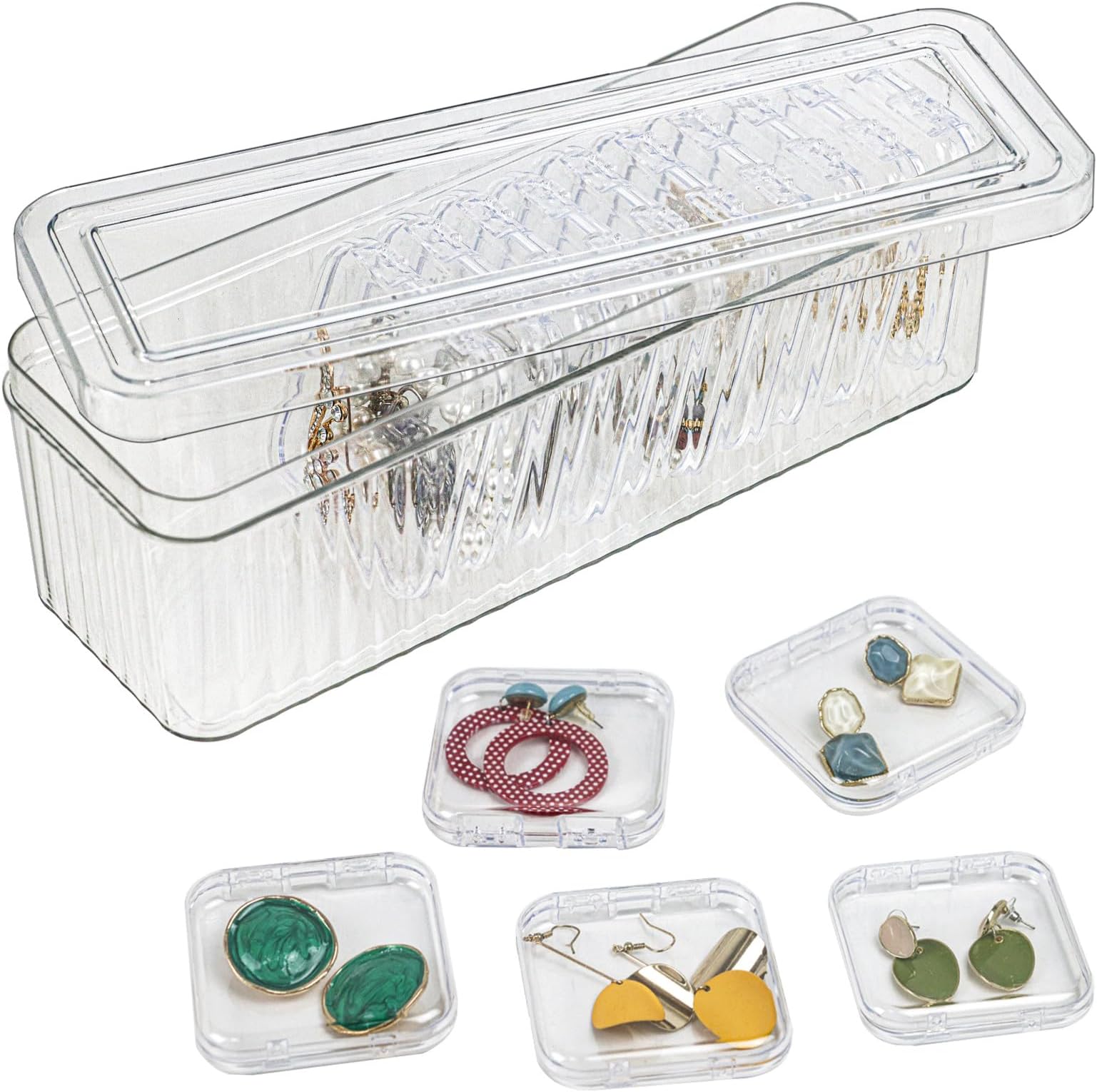 Amazon.com: ISKYBOB 36 Pieces Mini Clear Jewelry Box, Travel Jewelry ...