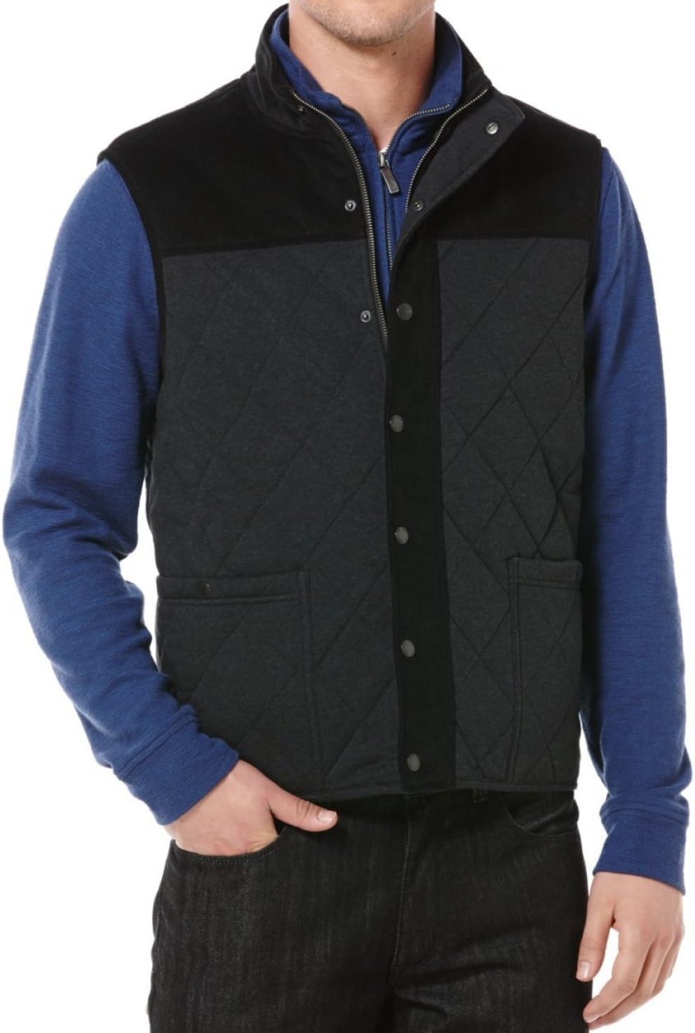 Perry Ellis Men's Quilted Knit Vest, Black, X-Large at Amazon Men’s ...