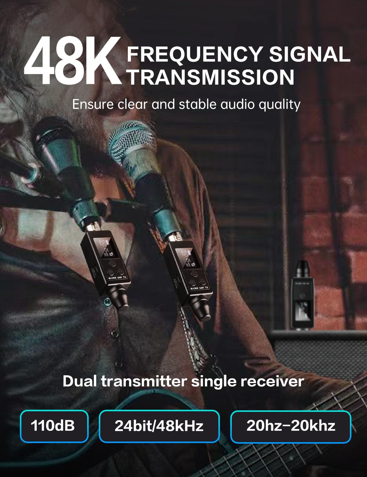 Snapklik.com : EBJ Wireless Microphone System UHF Wireless XLR Transmitter And Receiver For ...