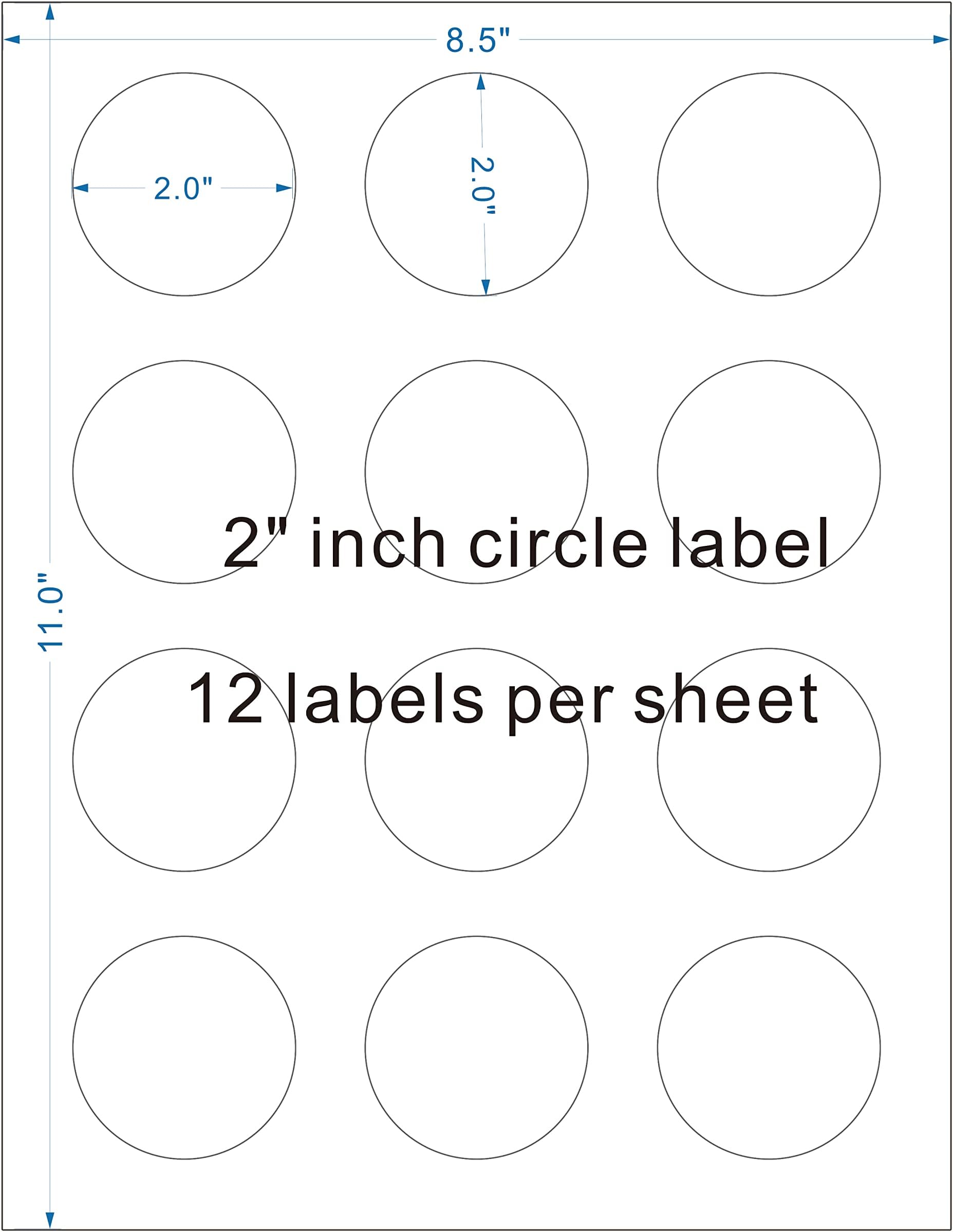 Amazon.com : 240 Pcs Circle Labels 2 inch Printable Matte White ...