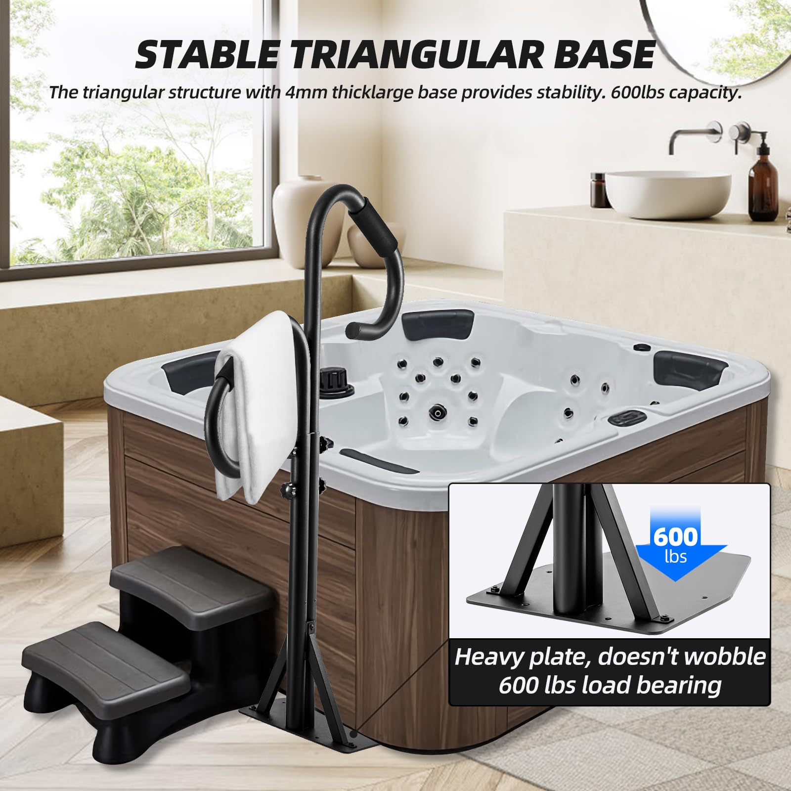 Snapklik.com : Two Way-Hot Tub Handrails, 48"-57" Adjustable Height SPA ...