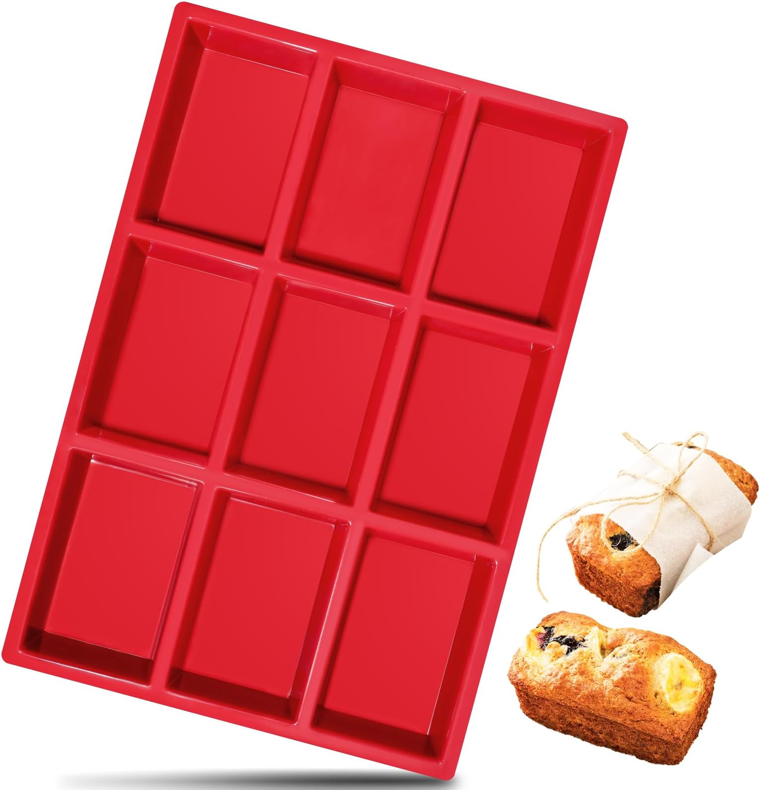 webake Mini Loaf Tin Silicone Bread Tins Baking Moulds for Mini Cake ...