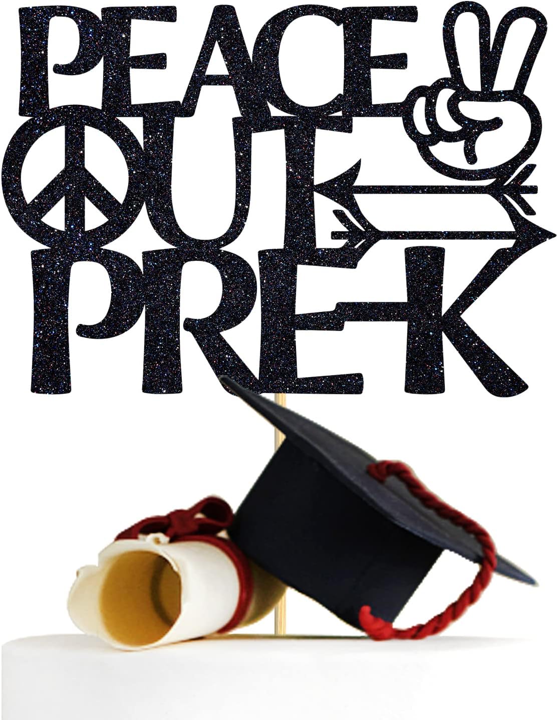 Amazon.com: Peace Out Pre-K Cake Topper, Pre Kindergarten, Last Day of ...