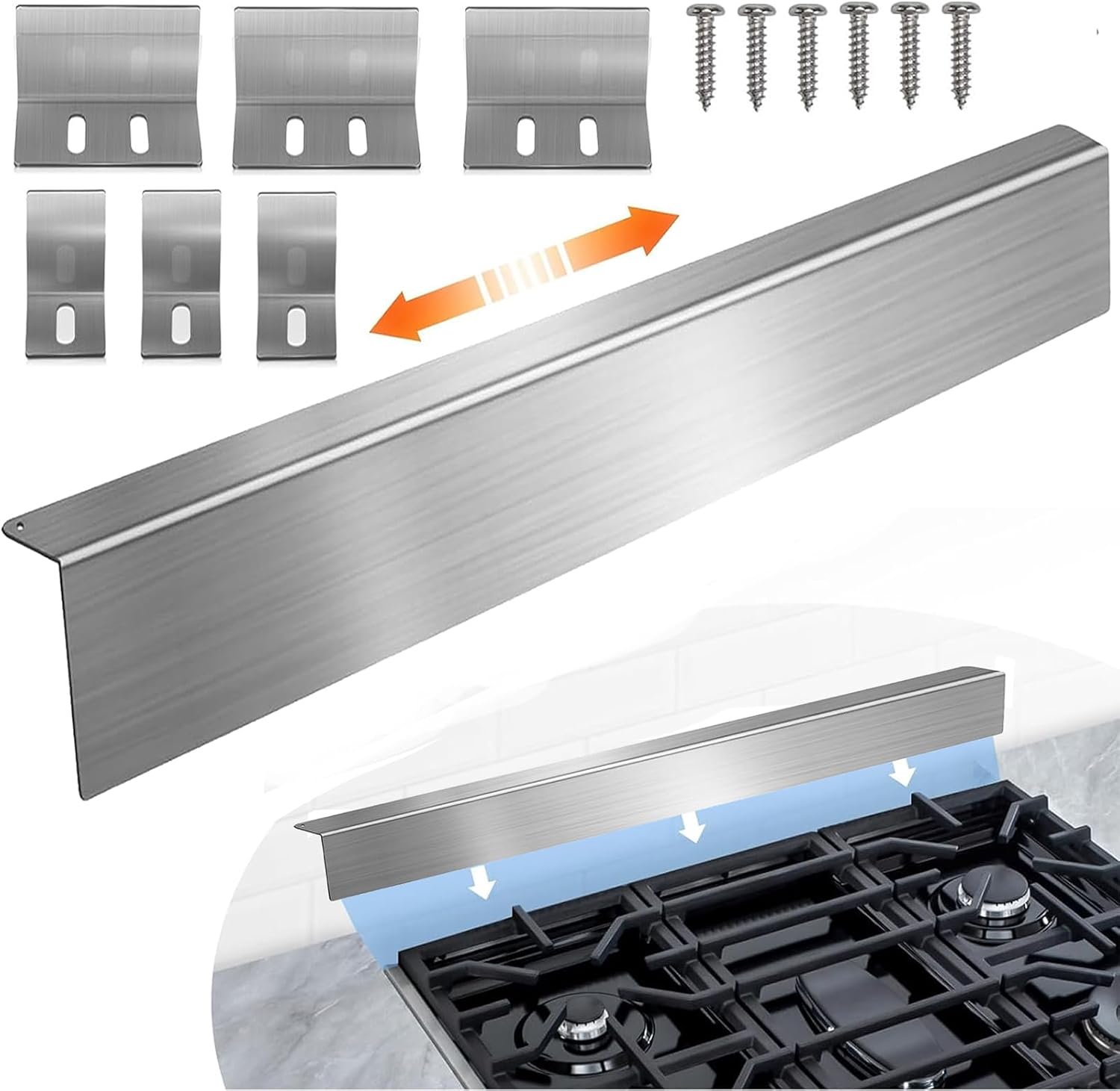 Amazon.com: 15.7" - 30" Stove Gap Filler,Slide-in Range Rear Filler Kit ...