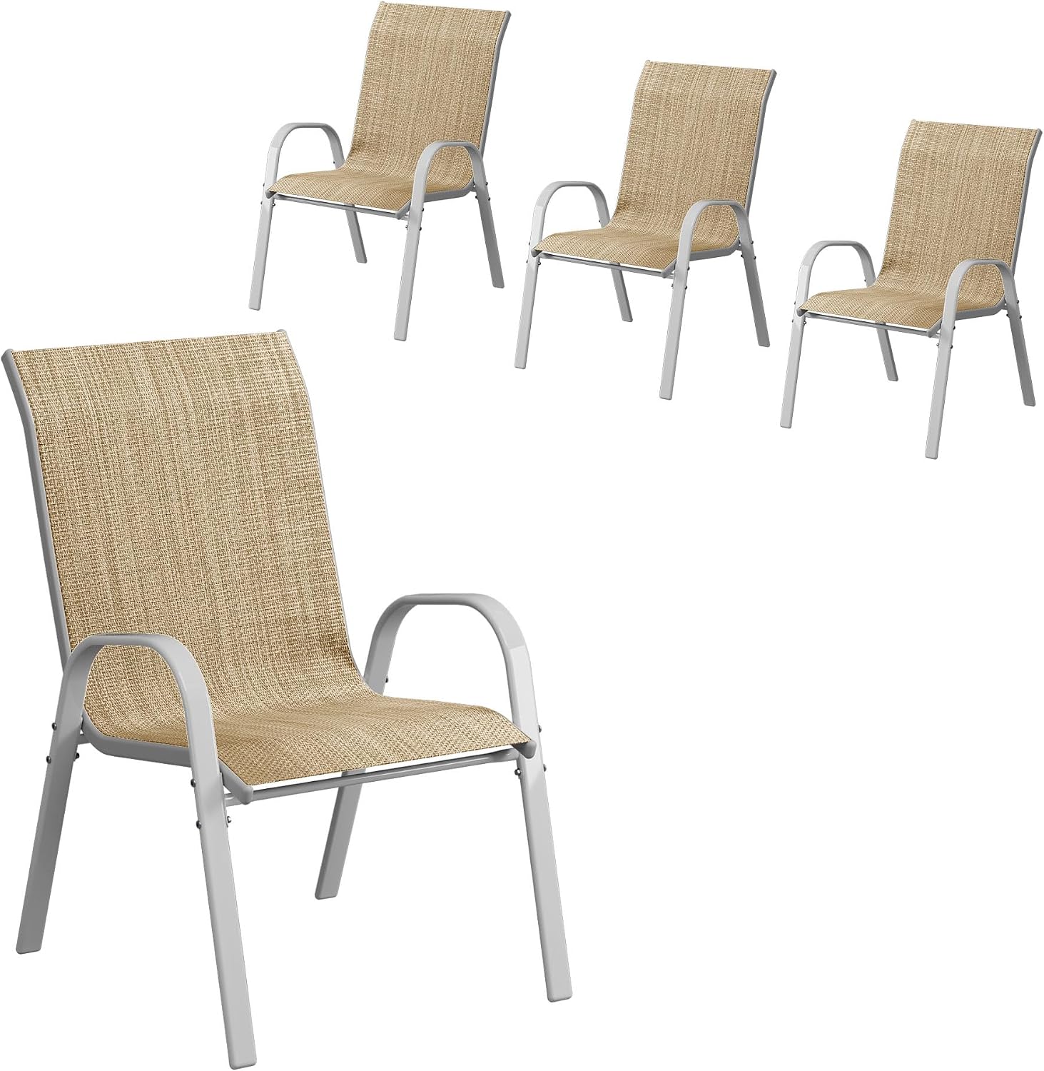 Amazon.com: Amopatio Patio Chairs Set of 4, Stackable Outdoor Dining ...