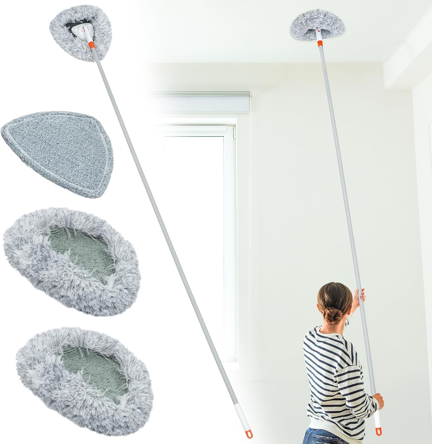 Amazon.com: Wall Cleaner Mop with 82" Long Handled Baseboard Cleaner ...