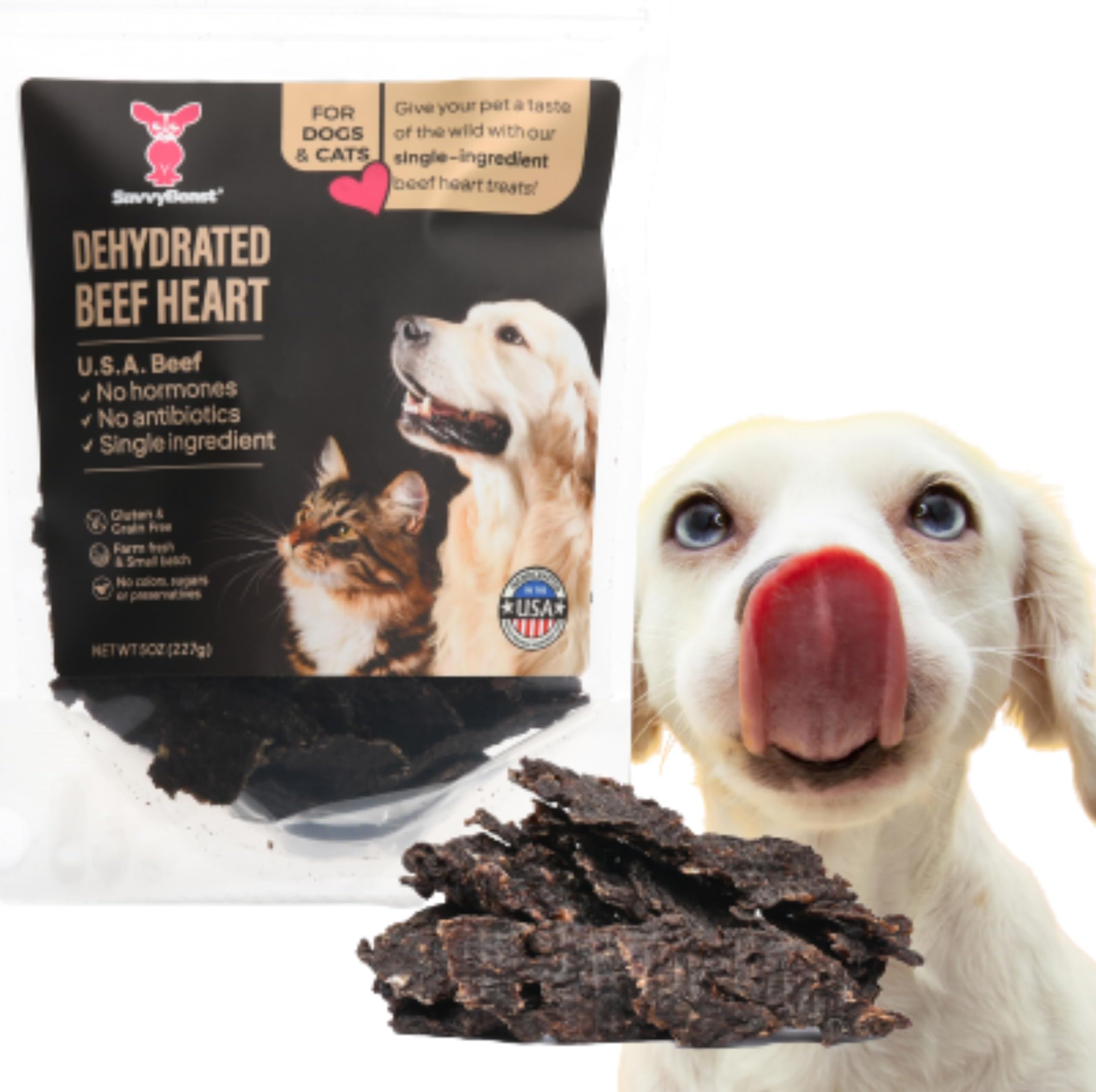 Amazon.com : Dehydrated Beef Heart Jerky Treats for Dogs & Cats - 5 oz One Single Ingredient All ...