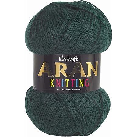Woolcraft Aran with Wool 400G Ball Shade 817 Bottle Green : Amazon.co ...